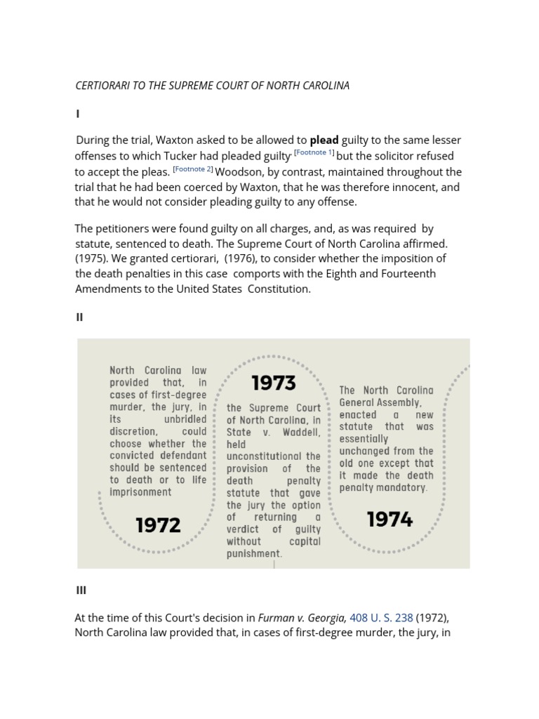 9) Woodson V North Carolina | PDF | Eighth Amendment To The United ...