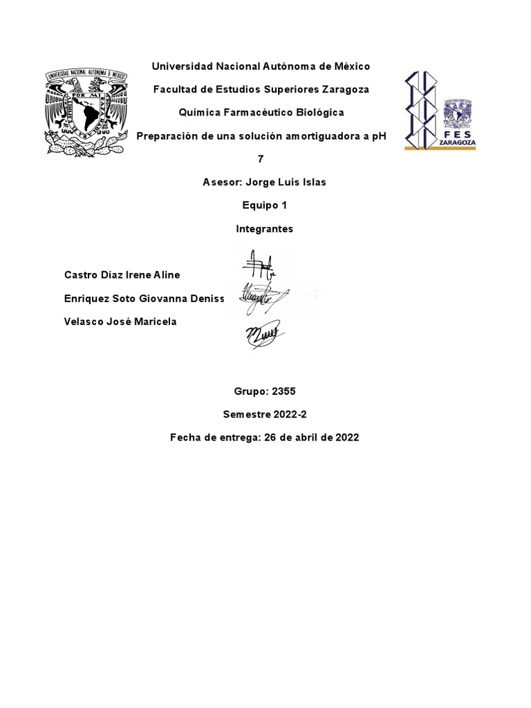 Informe Buffer | PDF | Solución tampón | Ph