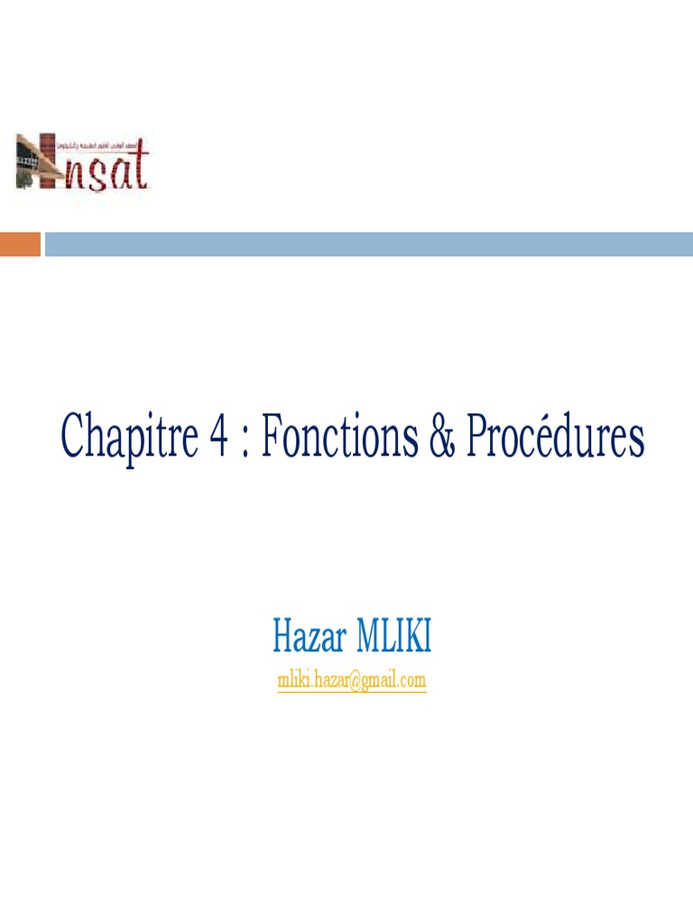 Fonctions et Procédures en Algorithmique | PDF | Pointeur (programmation) | Variable (informatique)