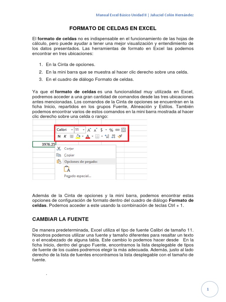 Manual Excel Basico Unidad II | PDF | Microsoft Excel | Hoja de cálculo