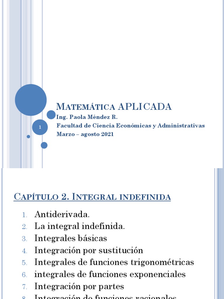 Integral Indefinida | PDF | Integral | Relaciones matematicas