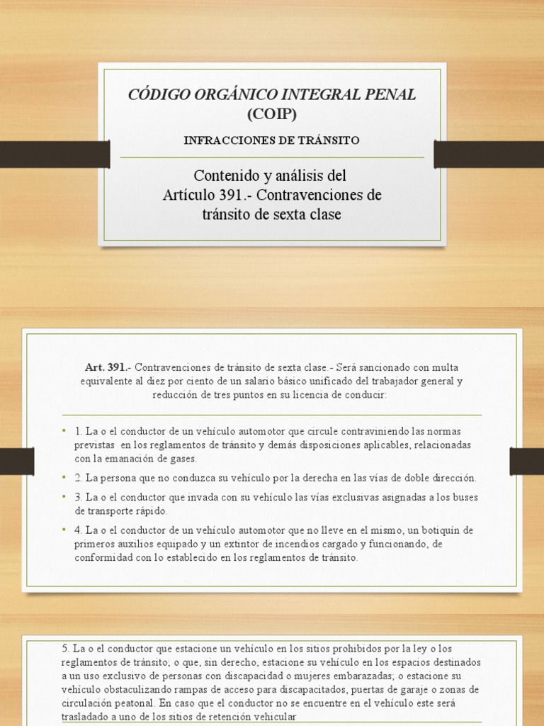 Código Orgánico Integral Penal (Coip) | PDF | Licencia de conducir ...