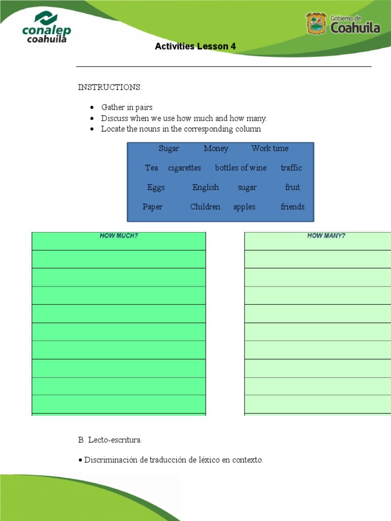 Activity 1 Lesson 4 | PDF
