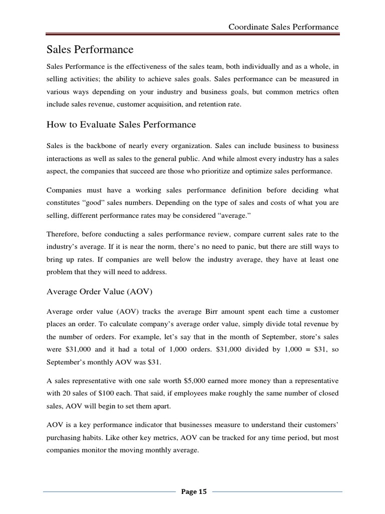 Optimize Sales Performance Metrics | PDF | Sales | Retail