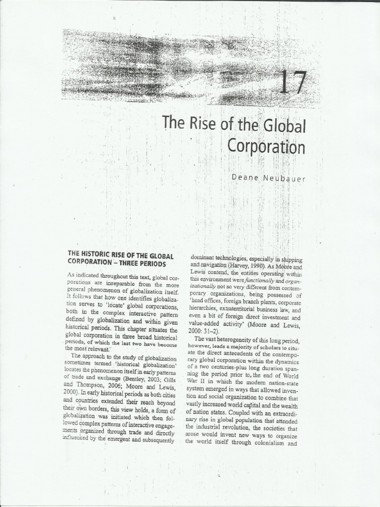 The Rise of the Global Corporation | PDF