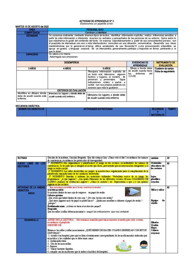 Actividad de Aprendizaje N | PDF | Aprendizaje | Evaluación
