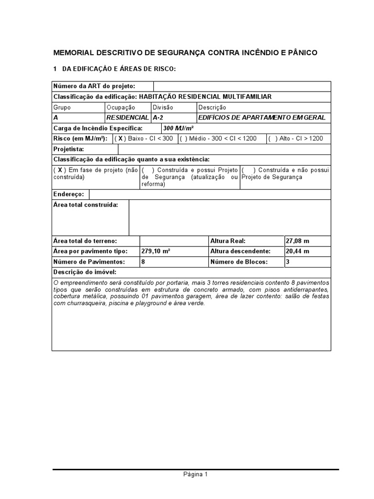 Modelo de Memorial Descritivo | PDF Modelo de Memorial Descritivo | PDF
