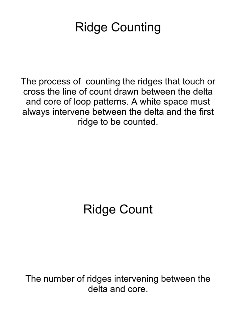 Ridge Counting and Tracing Guide | PDF | Teaching Methods & Materials