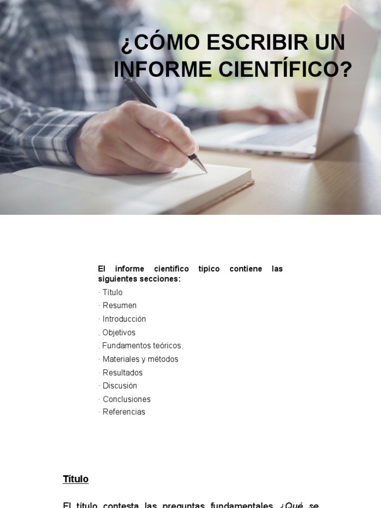 ¿Cómo Escribir Un Informe Científico | PDF