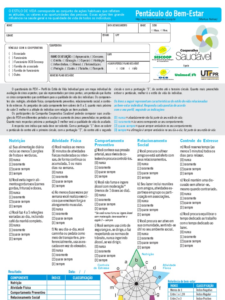 Pentáculo Do Bem Estar Nahas | PDF | Cooperativa | Estilo de vida (Sociologia)