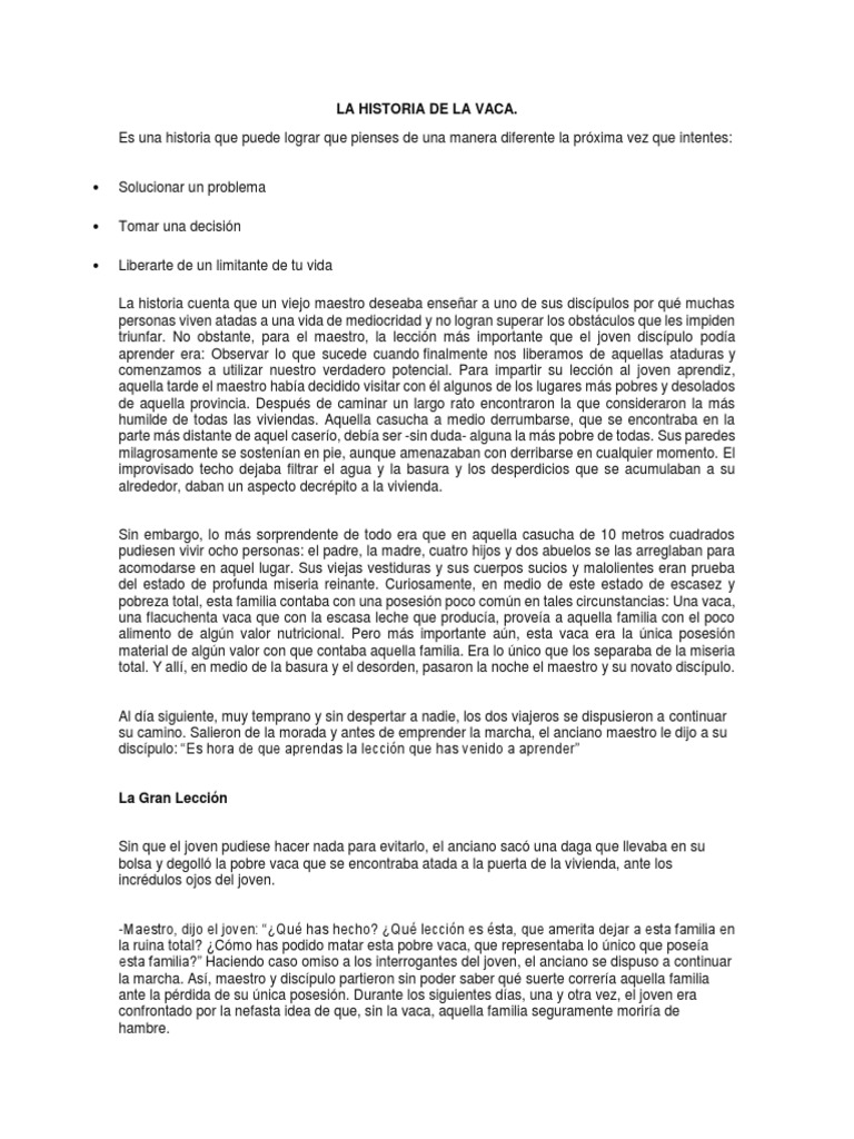 La Historia de La Vaca | PDF