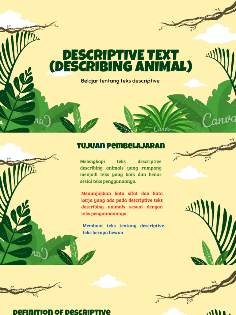 PTT Descriptive Text (Describing Animal) | PDF | Seni & Disiplin Bahasa