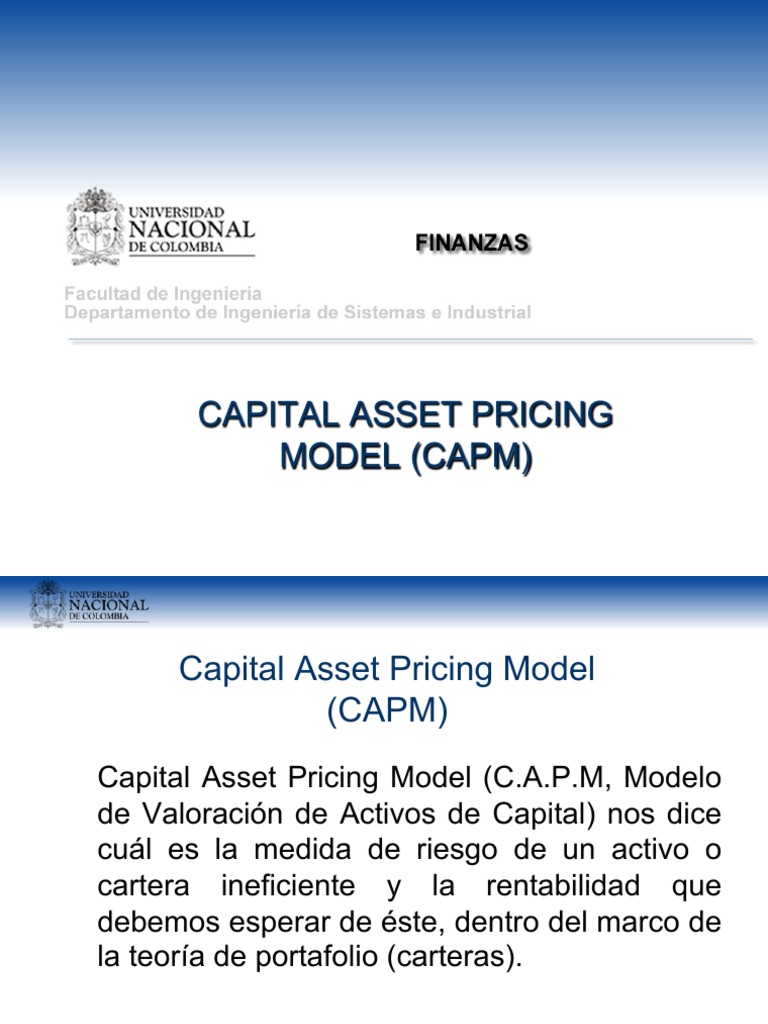 Finanzas Capm | PDF | Modelo de fijación de precios de activos de capital | Inversiones