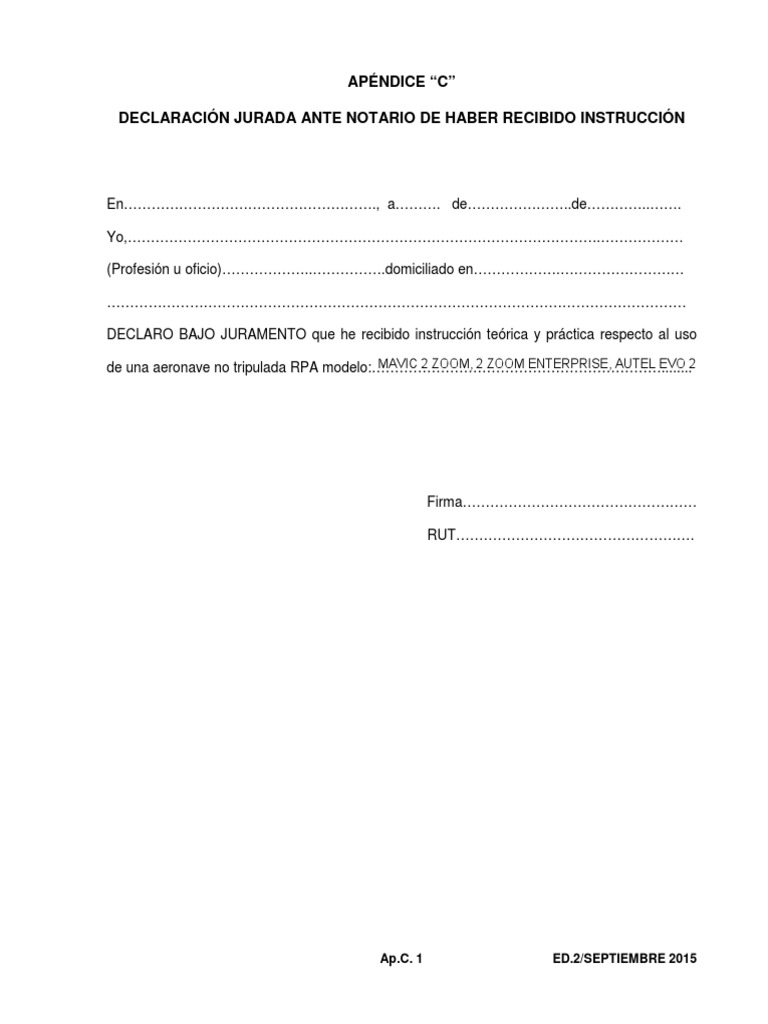 NOTARIAL Apéndice C DAN 151 | PDF