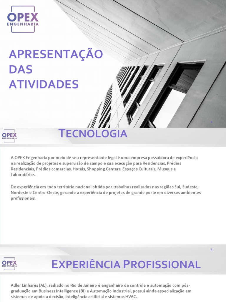 App Opex Portfolio | PDF | Engenharia | Automação