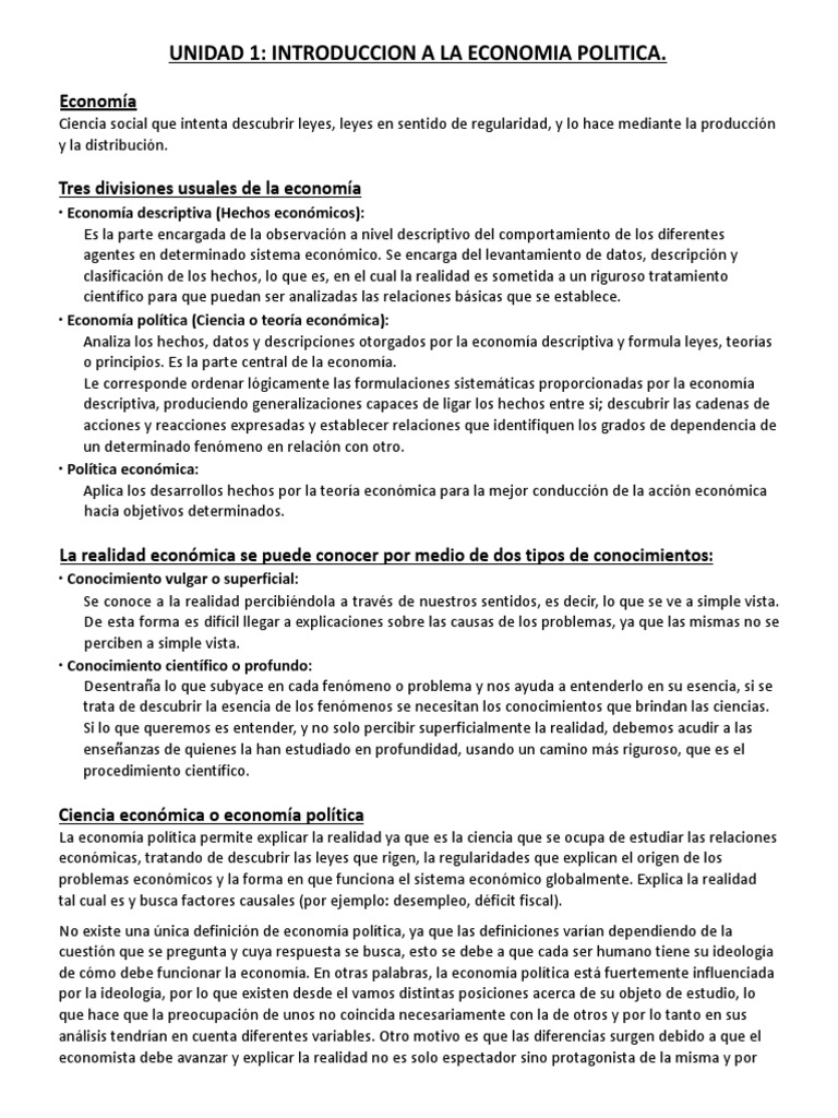 Resumen Economia Politica Tealdo (Todas Unidades) - 2 | PDF | Ciencias económicas | Microeconomía