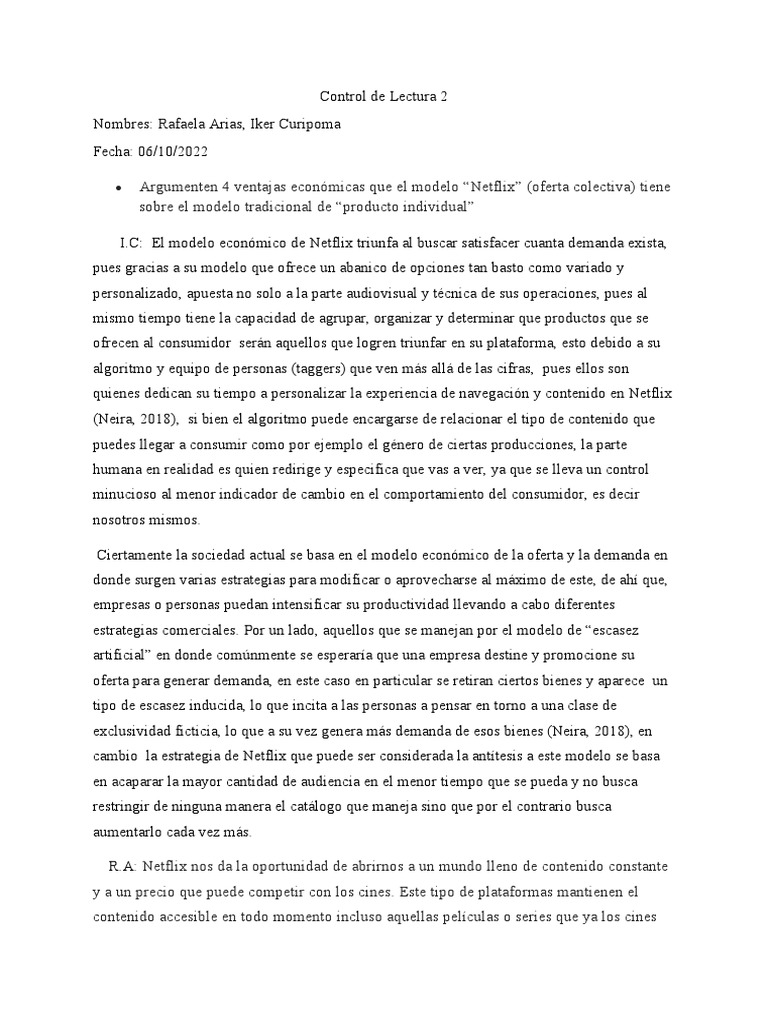 Control de Lectura 2 | PDF | Netflix | Big Data