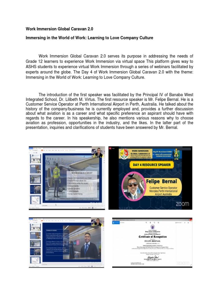 Day 4.work Immersion Global Caravan 2 Narrative Docu | PDF | Education ...