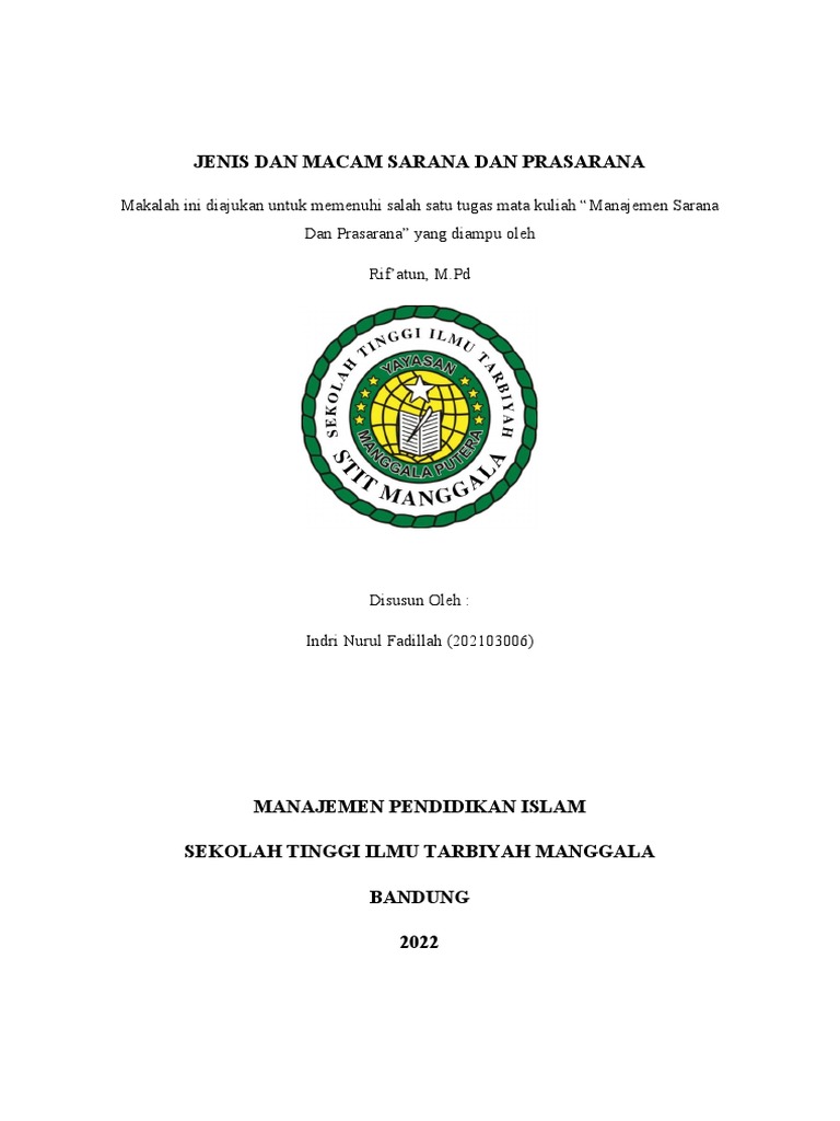 Jenis Dan Macam Sarana Dan Prasarana | PDF