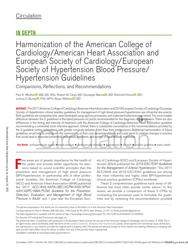 Circulation Aha | PDF | Hypertension | Blood Pressure
