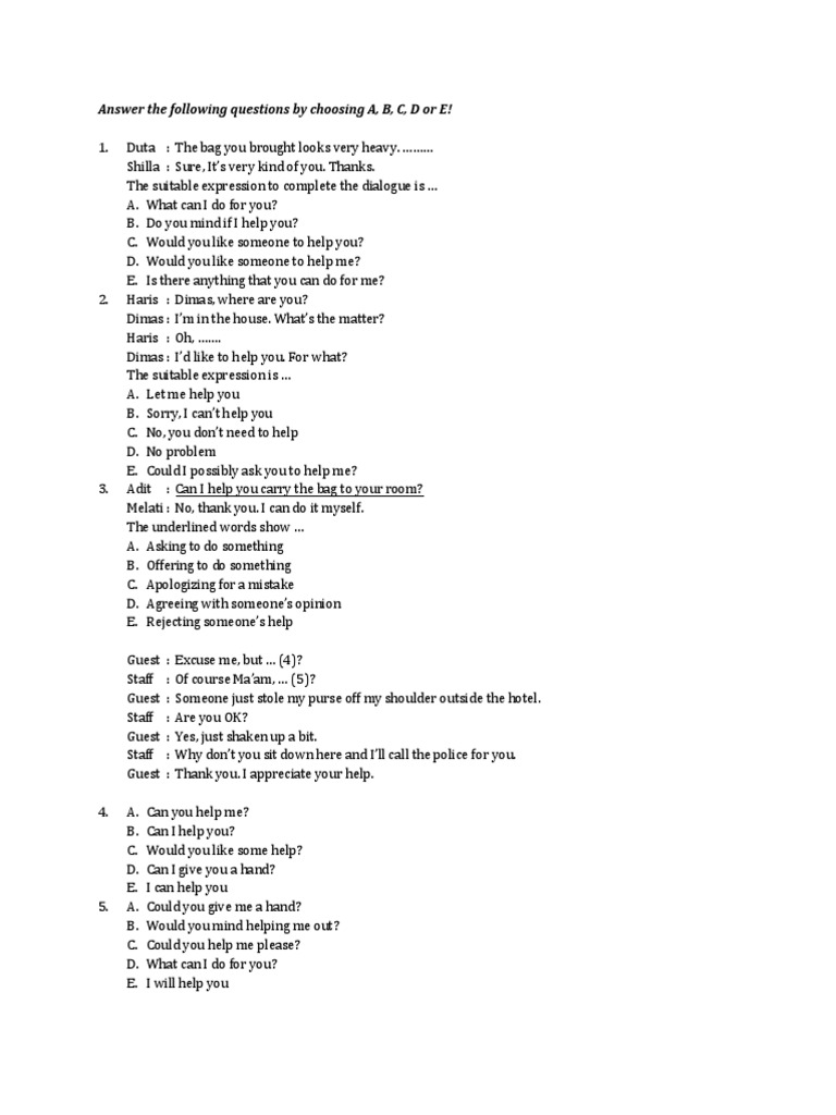 Latihan Soal Offering Help | PDF