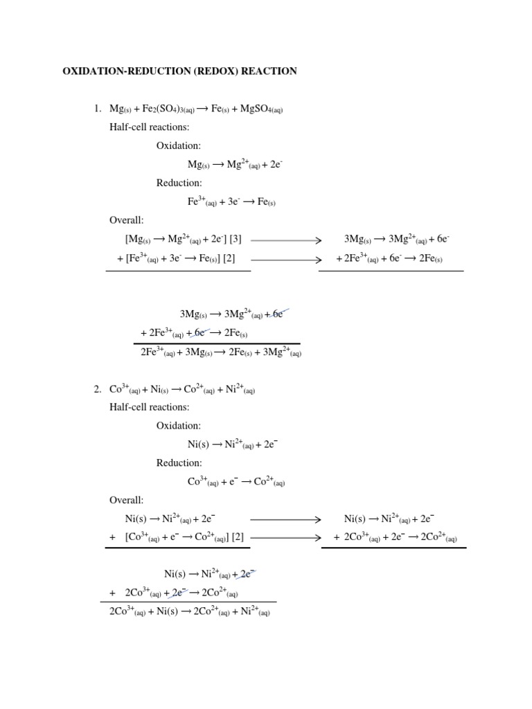 Oxidation-Reduction (Redox) Reaction | PDF | Science & Mathematics