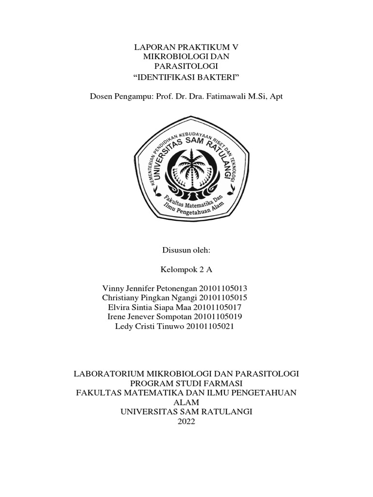 LAPORAN PRAKTIKUM V Identifikasi Bakteri | PDF