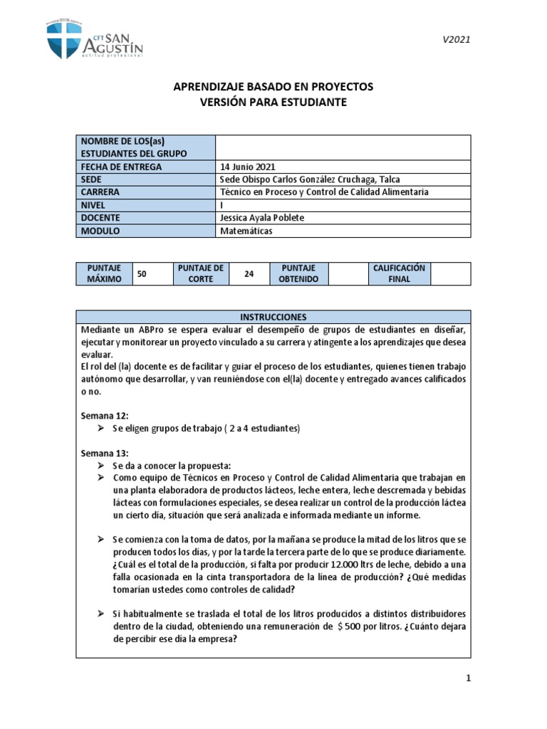EVALUACION N°3 ABpro Estudiante - PCC5 | PDF