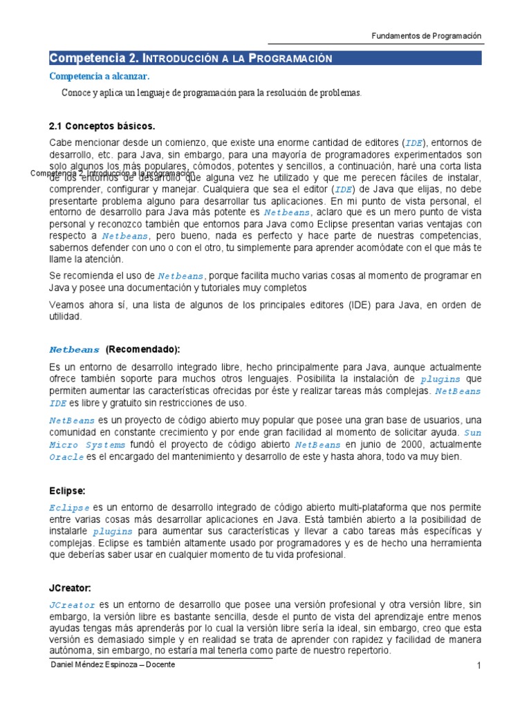 C2 - Introducción A La Programacion - 22 | Descargar gratis PDF | Java ...