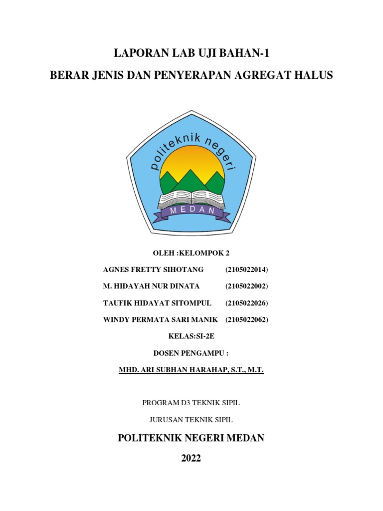 Laporan Lab Uji Bahan 1 Berat Jenis Dan Penyerapan | PDF