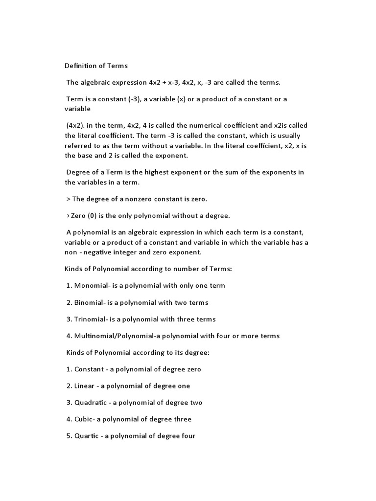 Definition of Terms | PDF