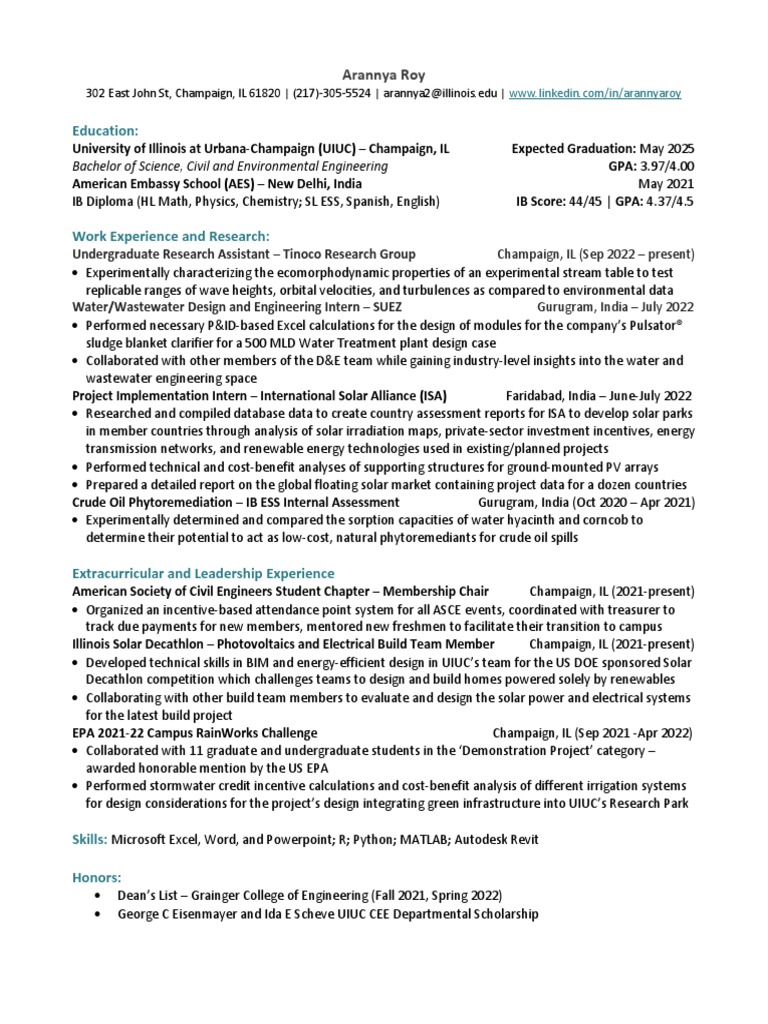 Arannya Roy Resume 2022 October | PDF | Nature