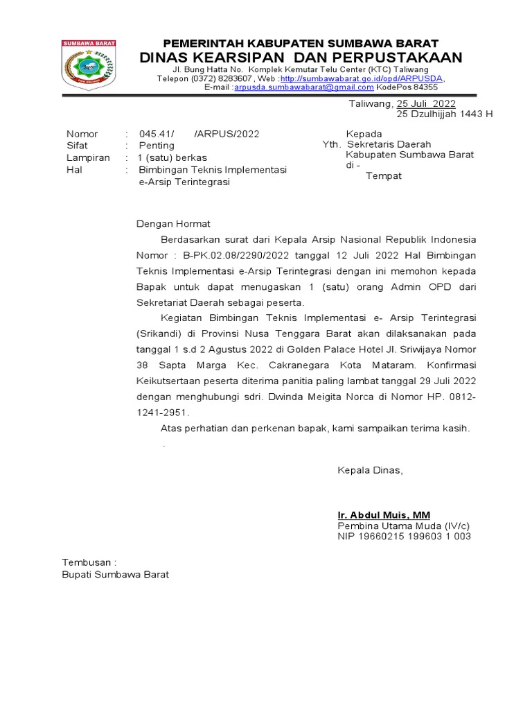 Surat Bimtek Srikandi | PDF