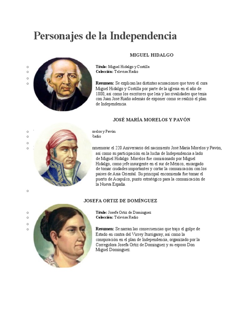 Personajes de La Independencia | PDF