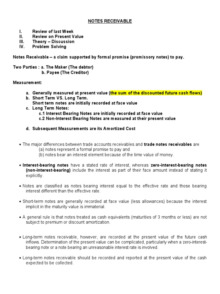 Notes Receivable2 | PDF | Present Value | Discounting