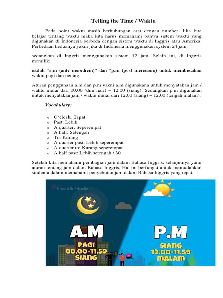 Materi Telling The Time Kelas 7 Pdf