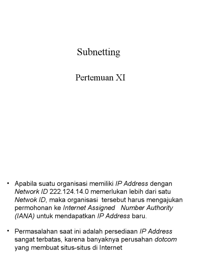 Pertemuan 11 Subnetting | PDF