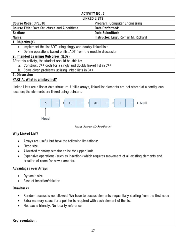 Act 3 Linked Lists Pdf Pointer Computer Programming Array Data Structure