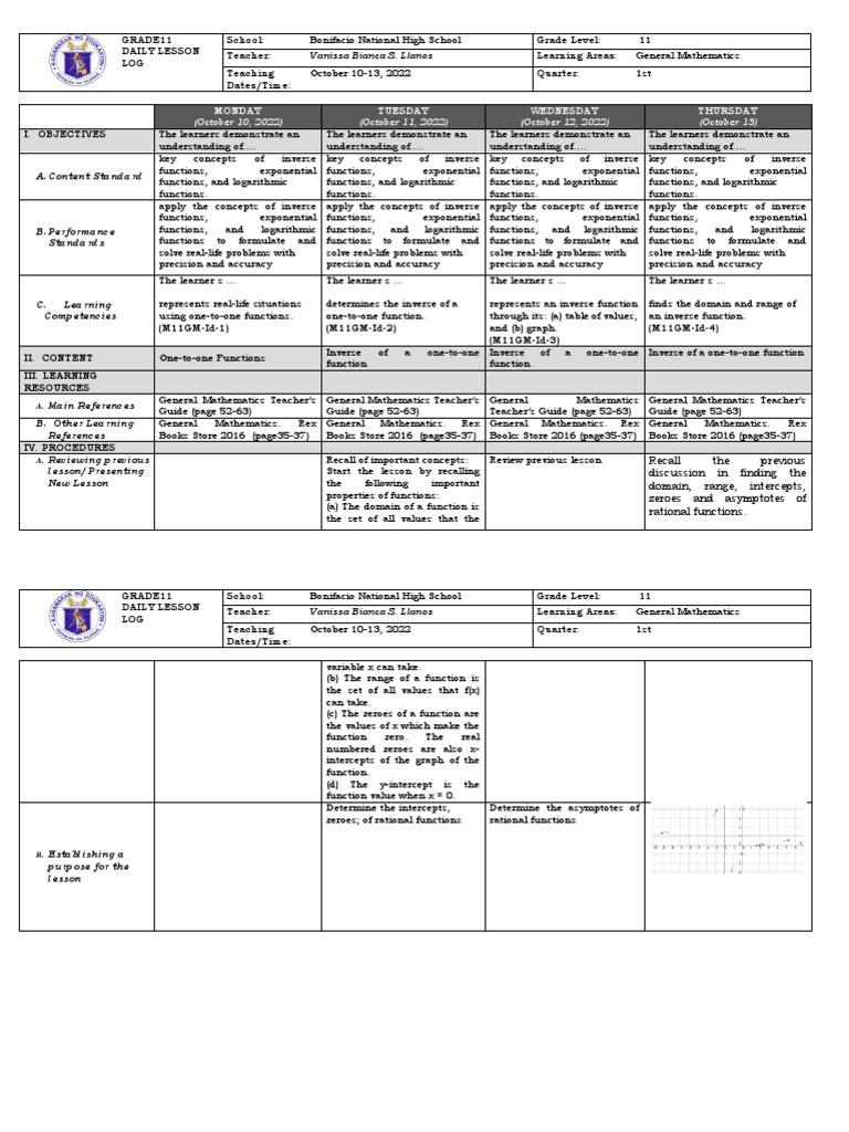 DLL - Genmath Week 7 | PDF