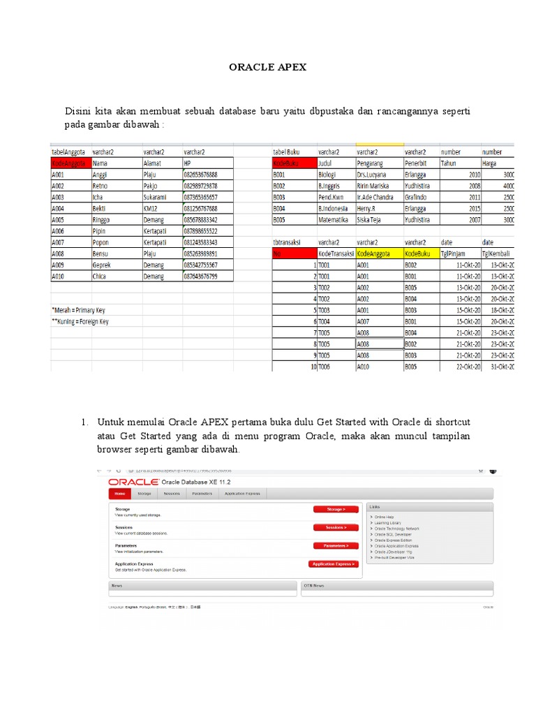 APEX Membuat Tabel | PDF
