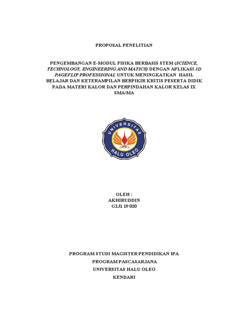 Sampul Proposal Penelitian | PDF