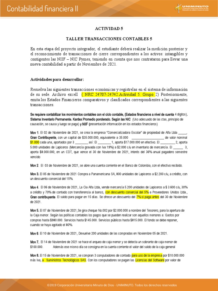 Act 5 Uni4 - Act5 - Tra - Con4 202165 para Examen | PDF | Contabilidad | Industrias de servicio