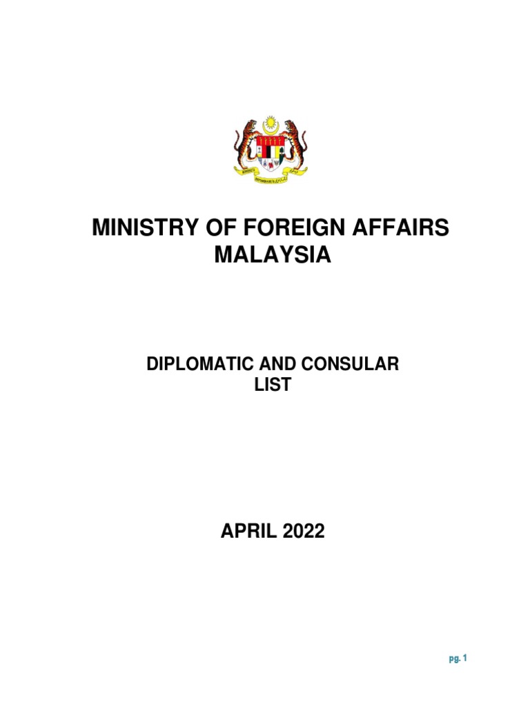 Diplomatic and Consular List | PDF | Diplomatic Mission | Diplomatic Rank