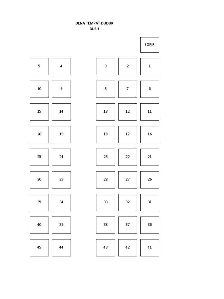 59-Seater Bus Seating Arrangement | PDF