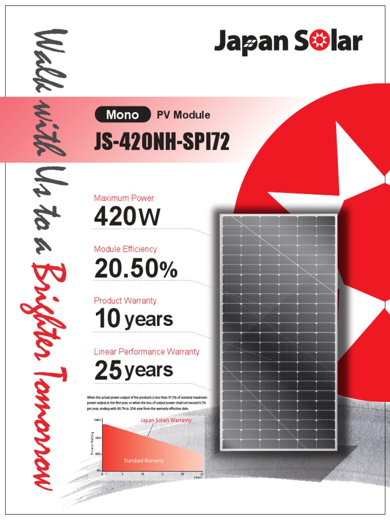 JS 420NH SPI72 Download Brochure | PDF | Solar Panel | Photovoltaics