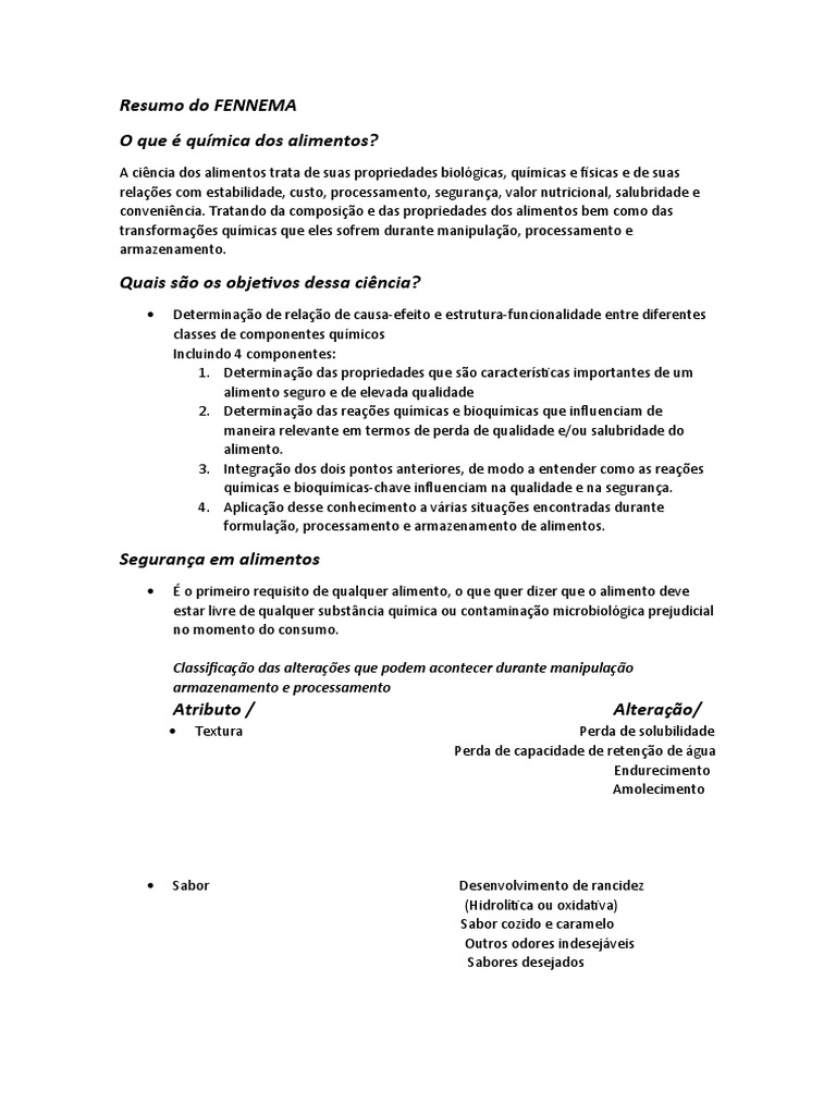 Resumo Do Fennema | PDF | Química | Lipídio
