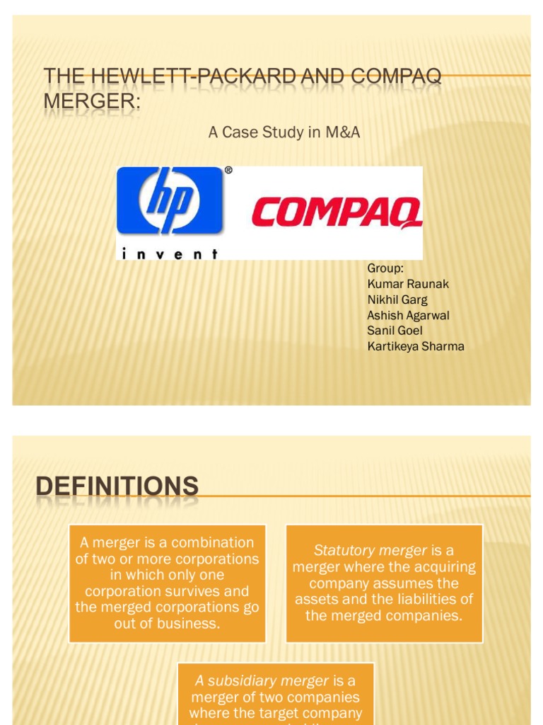 The HP-Compaq Merger | PDF | Hewlett Packard | Dell