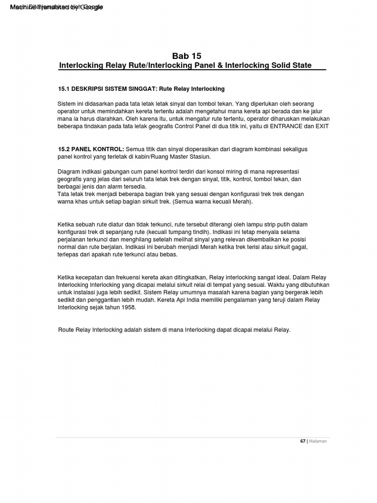 Sistem Relay Interlocking Kereta Api | PDF