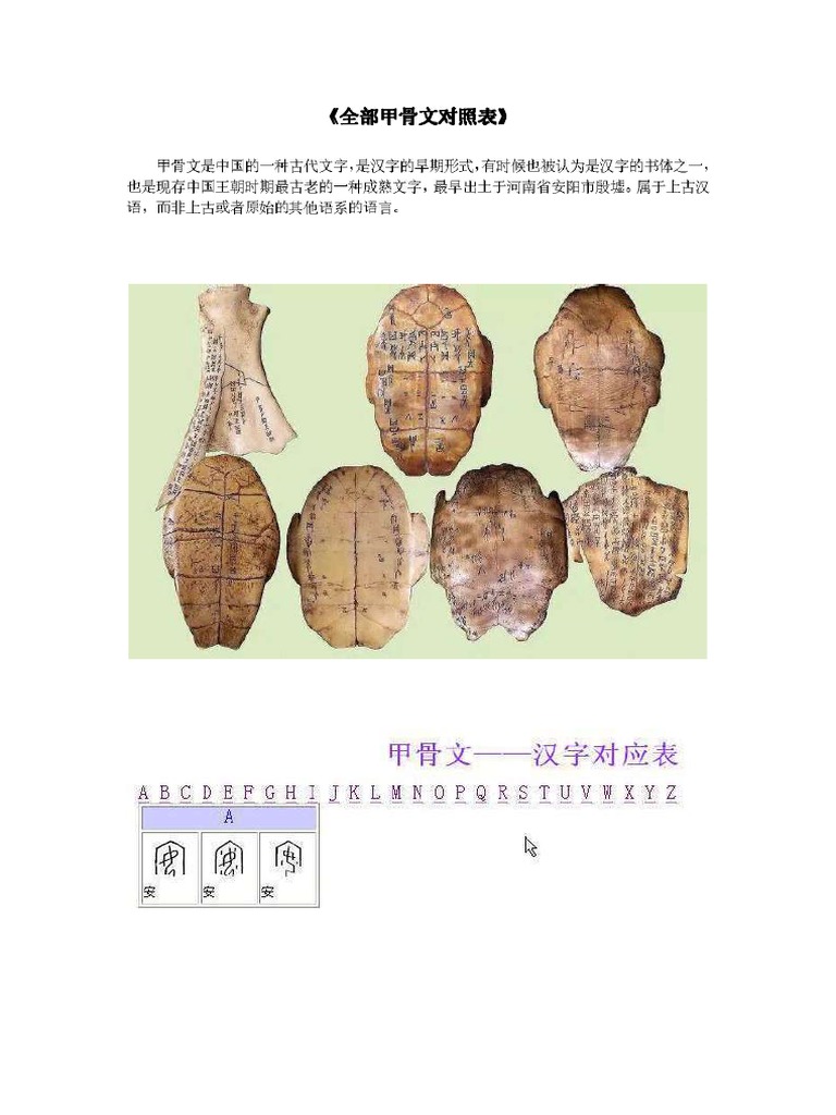 Chart of Ancient Characters | PDF