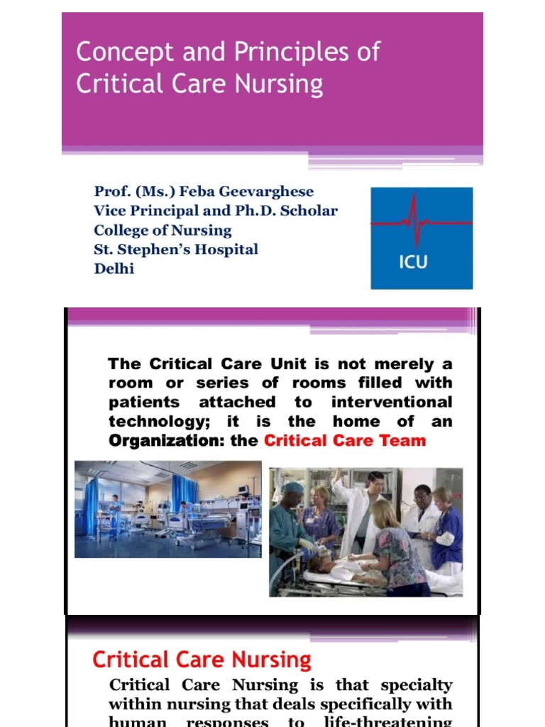 Concept and Principles of Critical Care Nursing | PDF